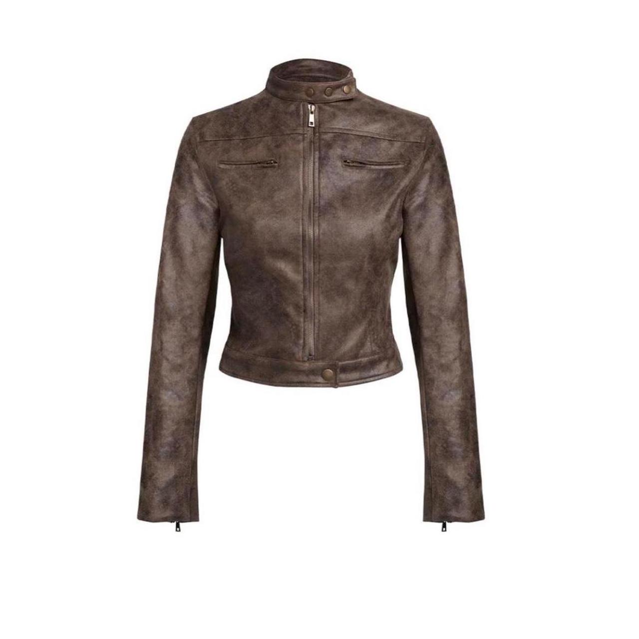 Lioness Chocolate Moto Jacket Never Worn So Chic Depop