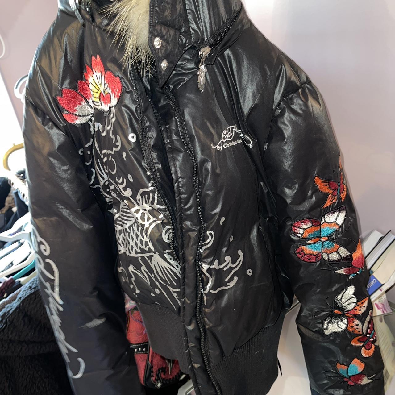 Ed hardy puffer jacket. Barely worn. Super rare - Depop