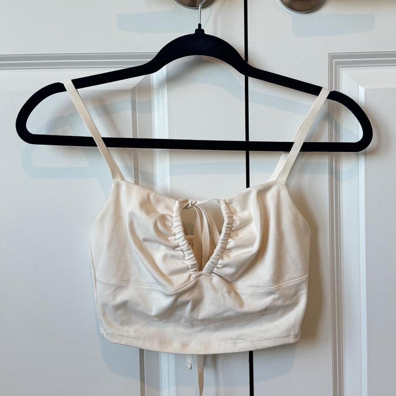 LE ORE CREME SPORTS BRA Super soft and lightweight... - Depop