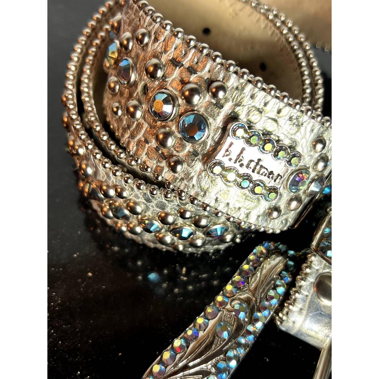 BB Simon Studded rhinestone crystal belt vintage... | Depop
