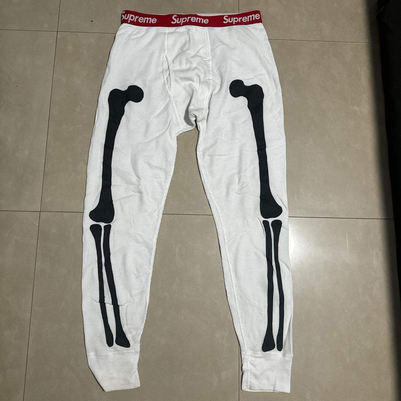 Supreme Skeleton thermal pants Size L In great... - Depop