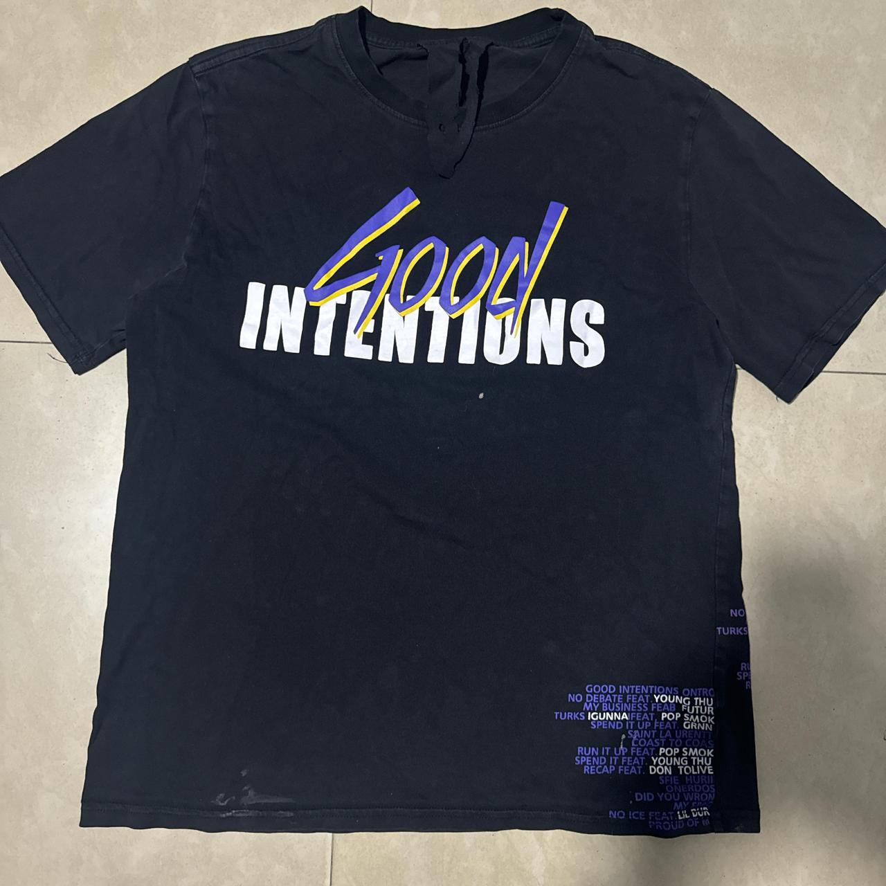 Vlone Nav Good Intentions Album Tee Size Medium 19... | Depop