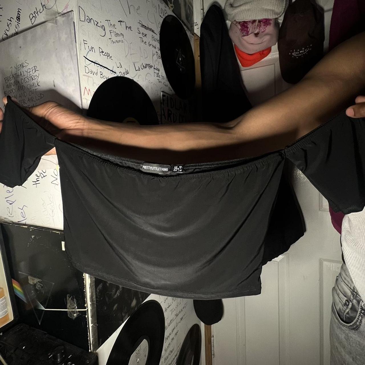 Black cute PLT cropped tube top with attatched short... - Depop