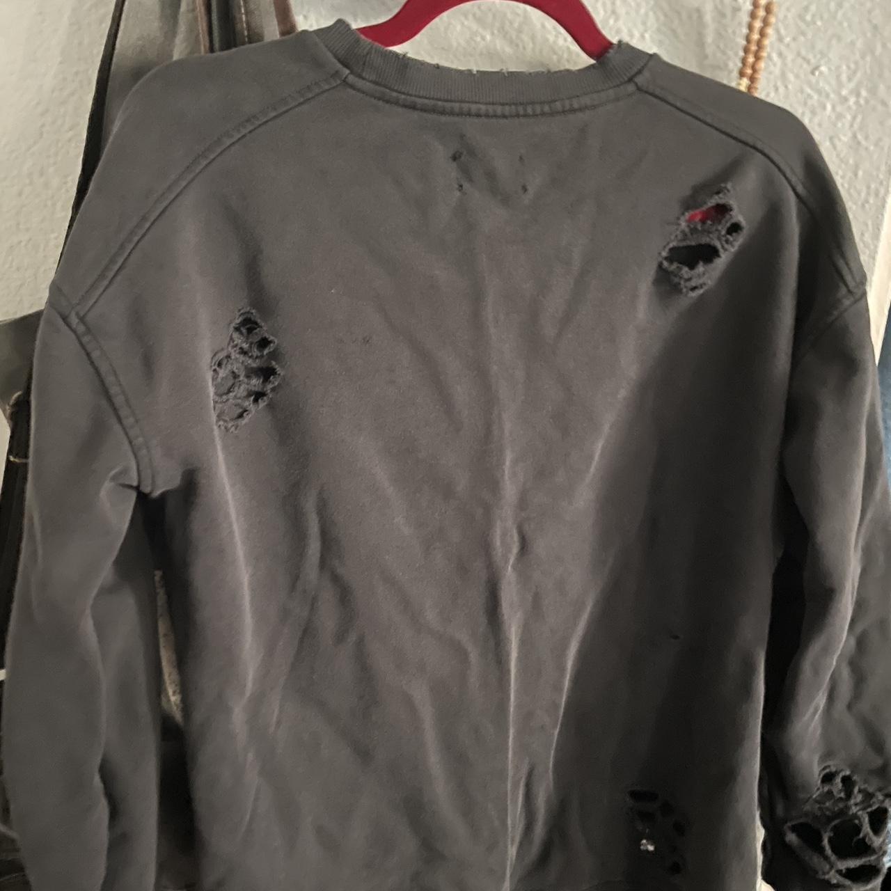 Distressed men’s crew neck long sleeve shirt men’s... - Depop