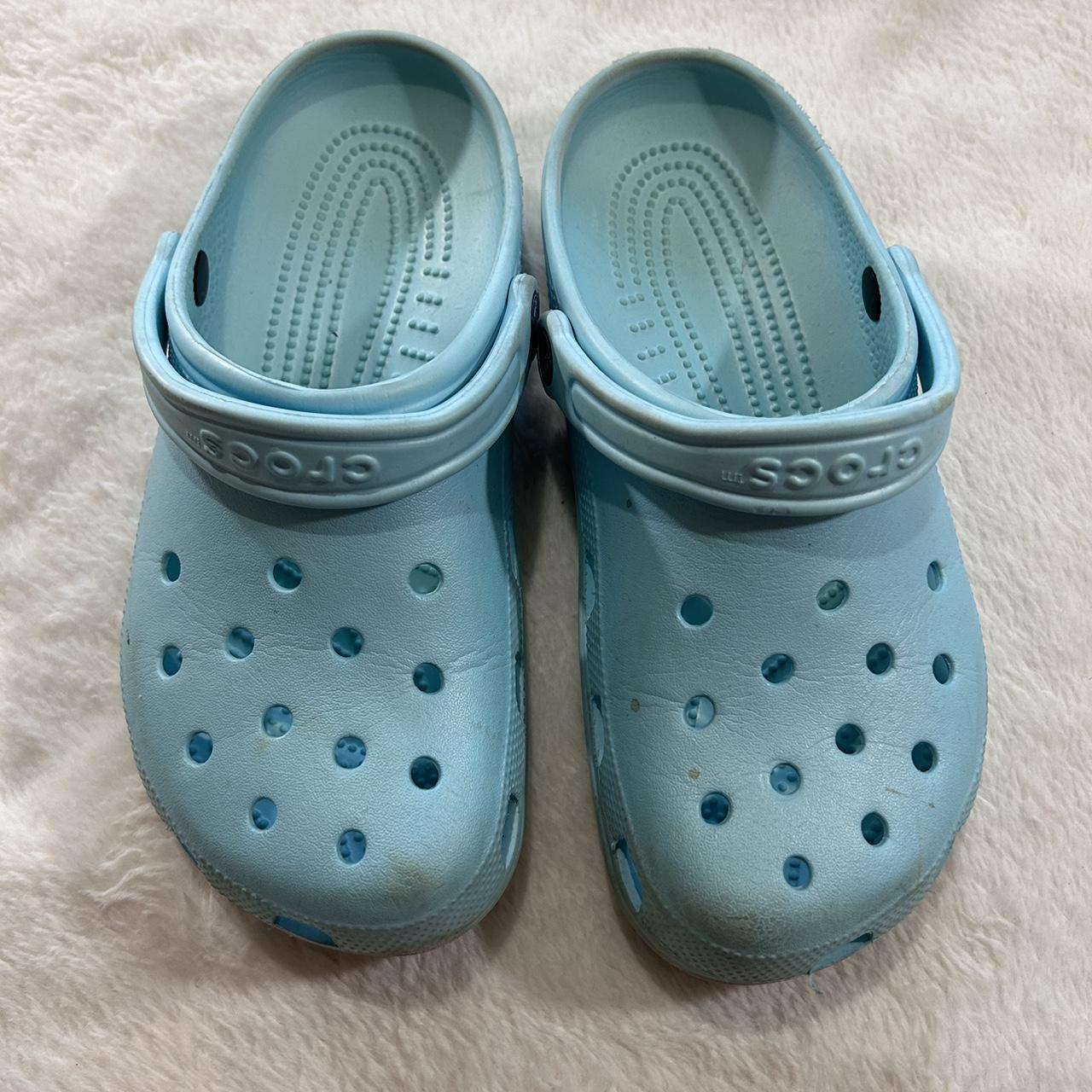 Crocs Aqua Blue Classic Clogs Sandals Slingback... - Depop