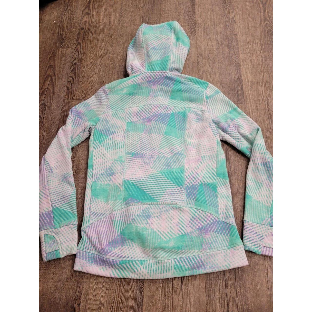 Athleta Girl Pink Purple Aqua Printed Warm Up Hoodie... - Depop