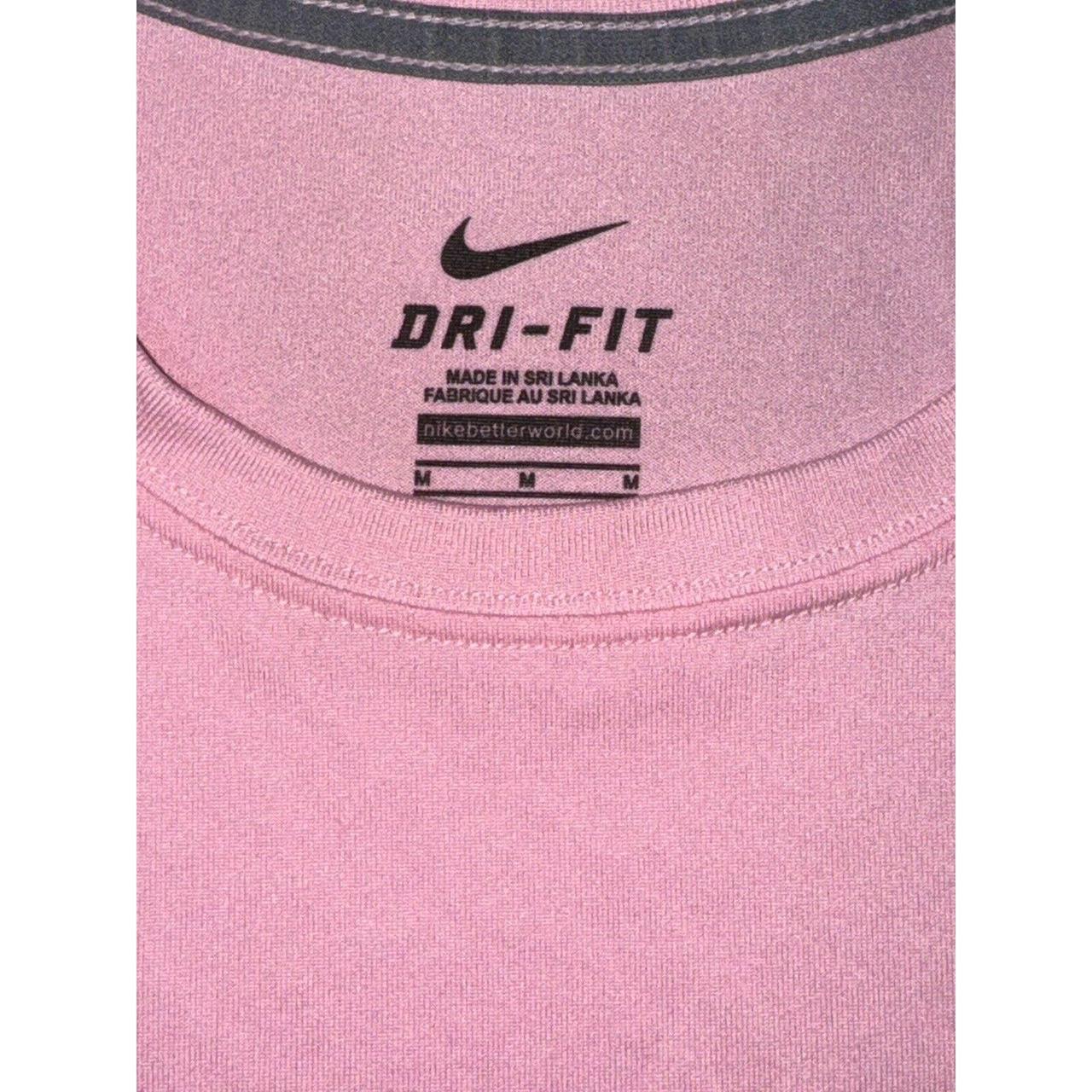 Nike Women's Dri-Fit Pink Short Sleeve Athletic... - Depop