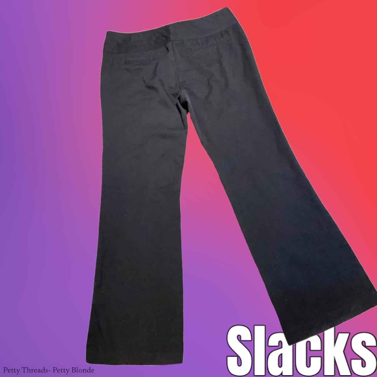 Wide Leg Slacks Vintage Solid Black Slacks, Regular... - Depop