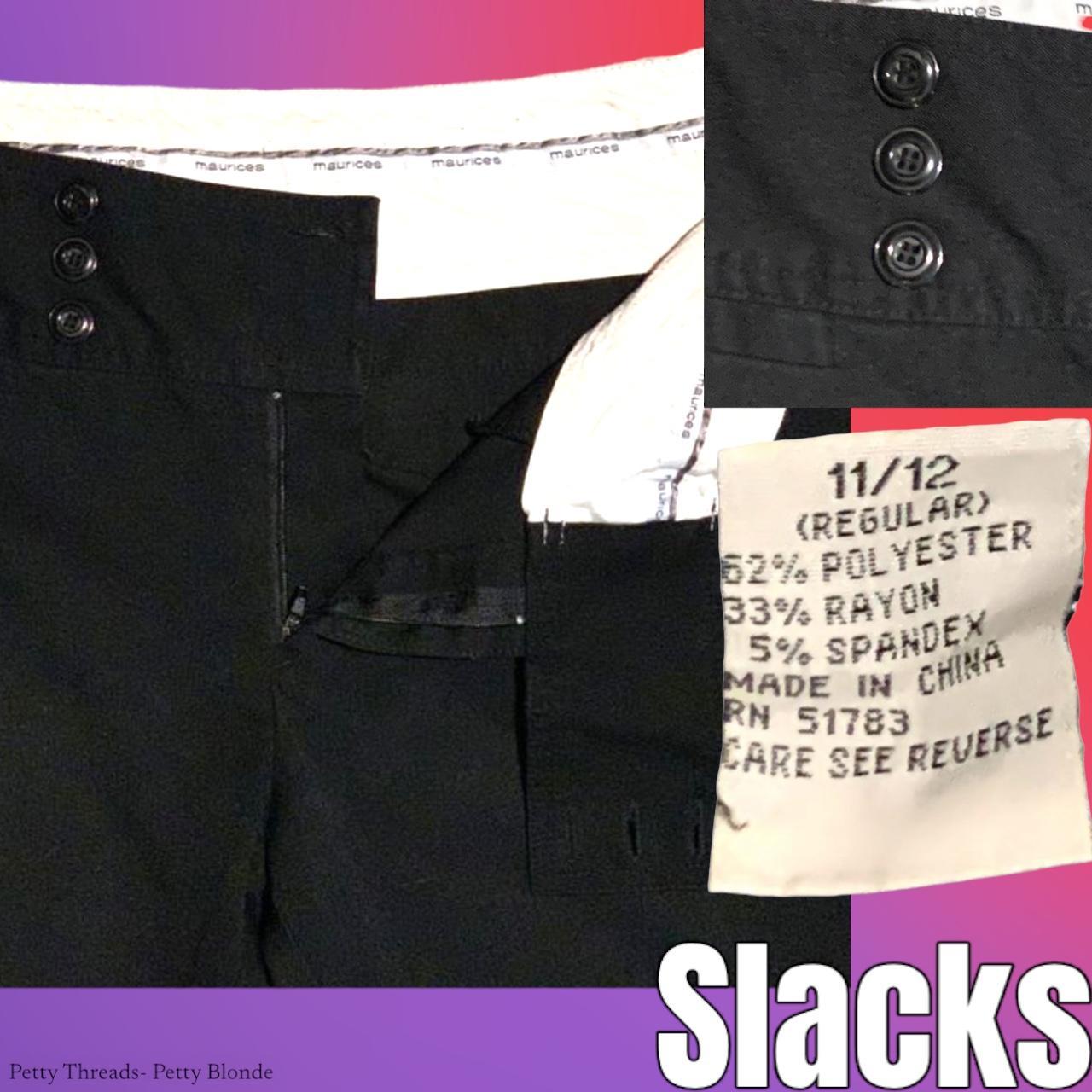 Wide Leg Slacks Vintage Solid Black Slacks, Regular... - Depop