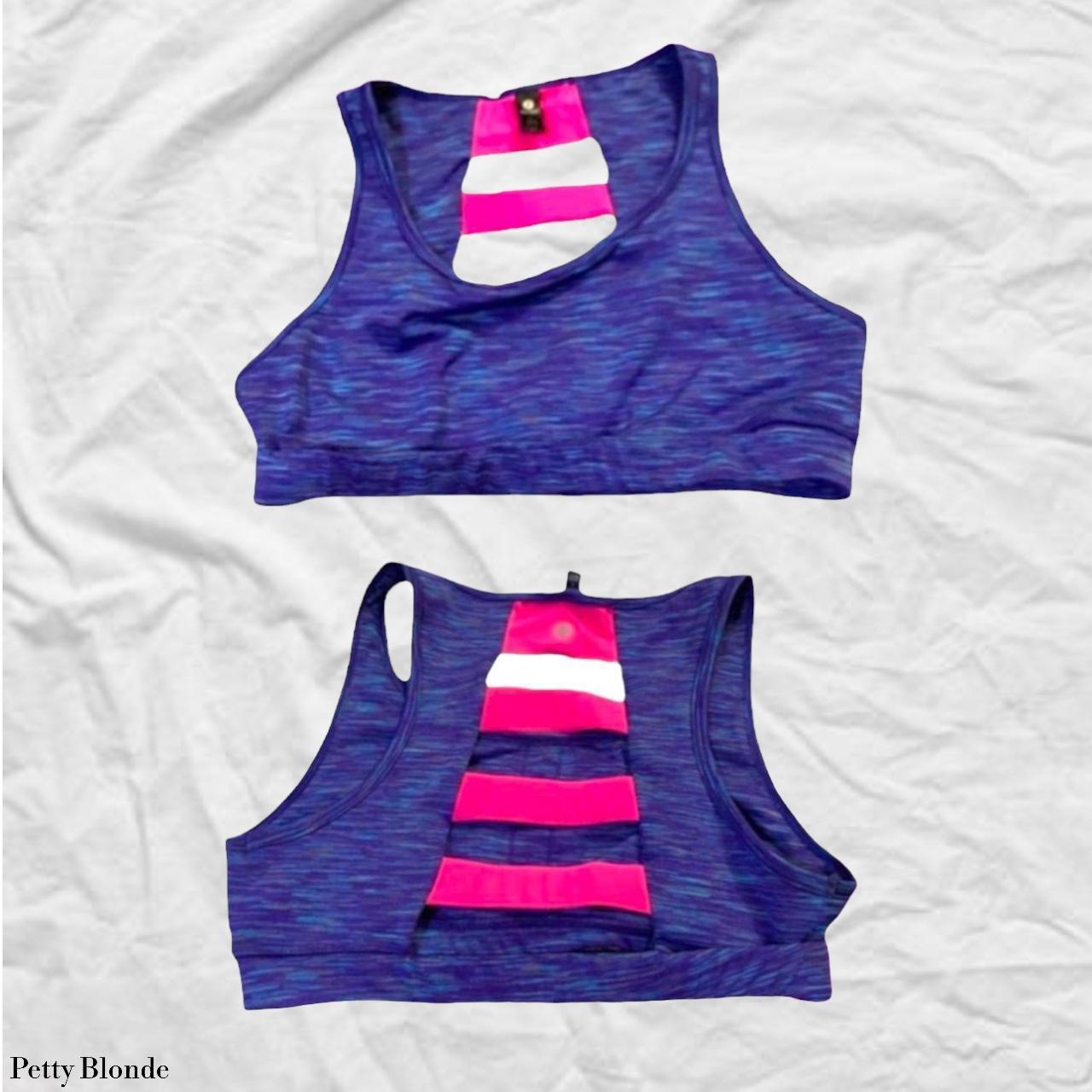 Sports Bra Hot pink and Blue supportive Ladder... - Depop
