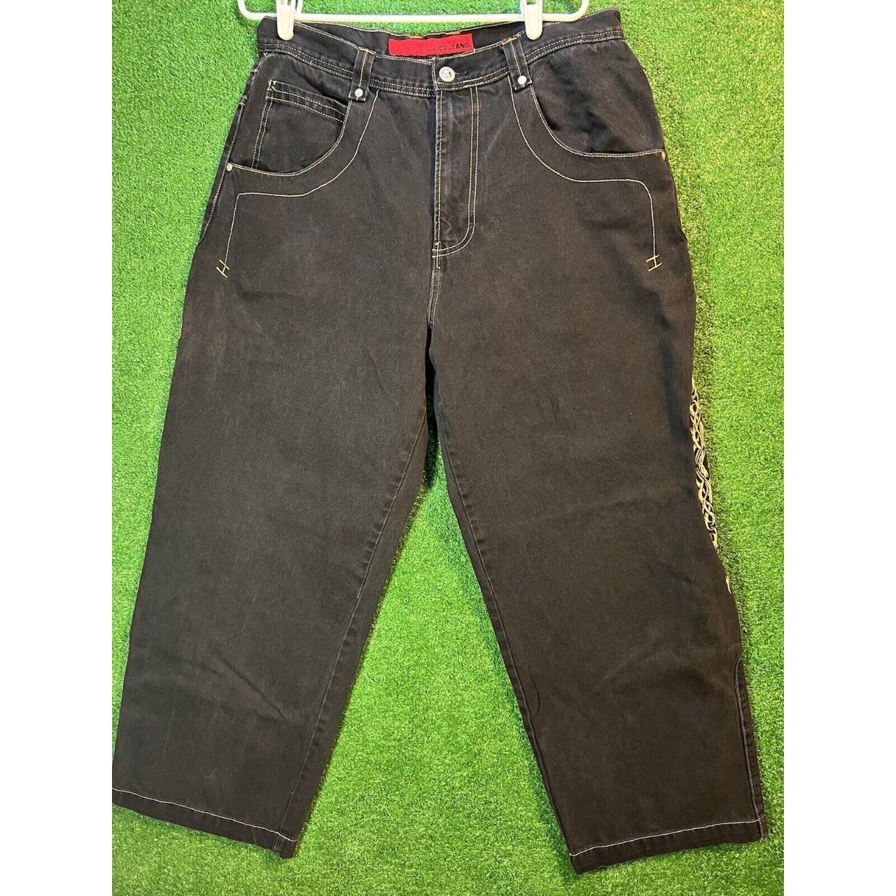 JNCO Barbwire Black Tribal Jeans Size 36x32 Baggy... - Depop