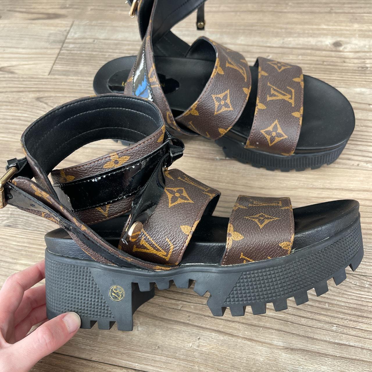 Louis Vuitton knock off platform sandals. Note:... - Depop