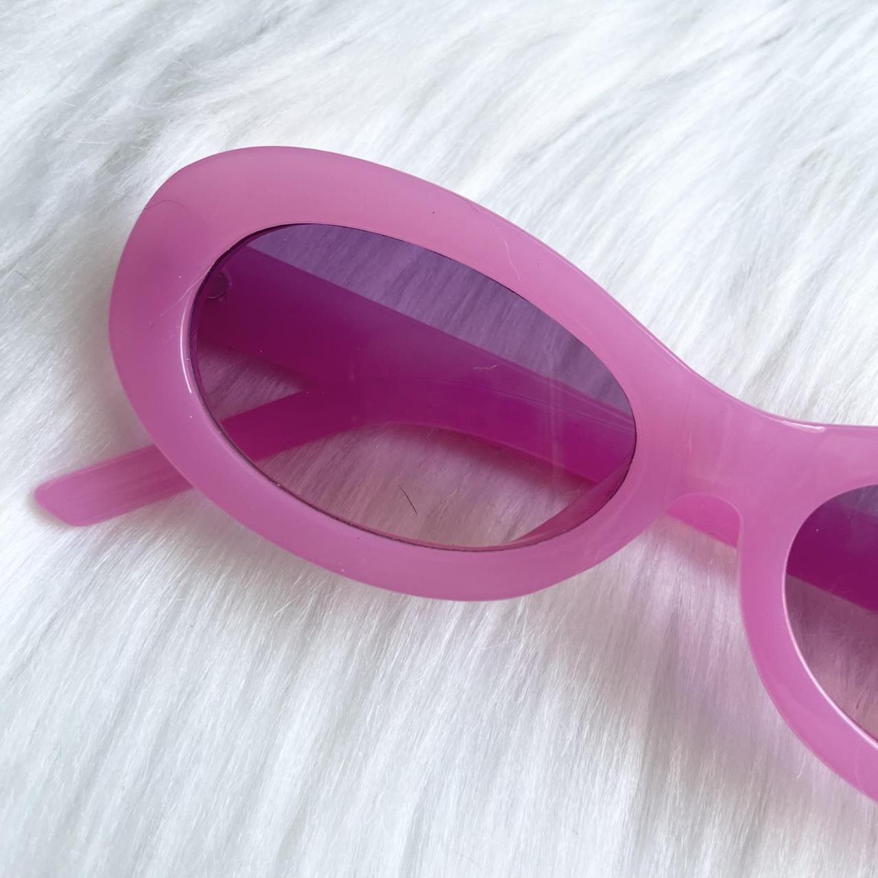 Skinny Oval Magenta Sunglasses All pink everything.... - Depop