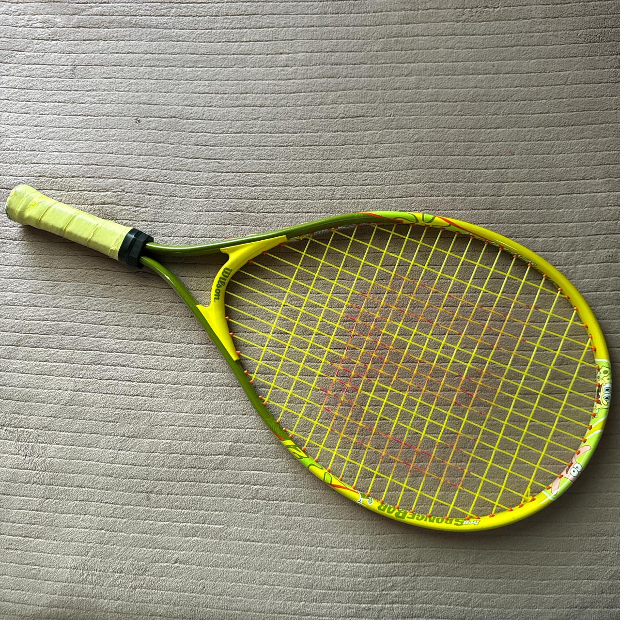 SpongeBob Kids Tennis Racket Yellow SpongeBob... - Depop