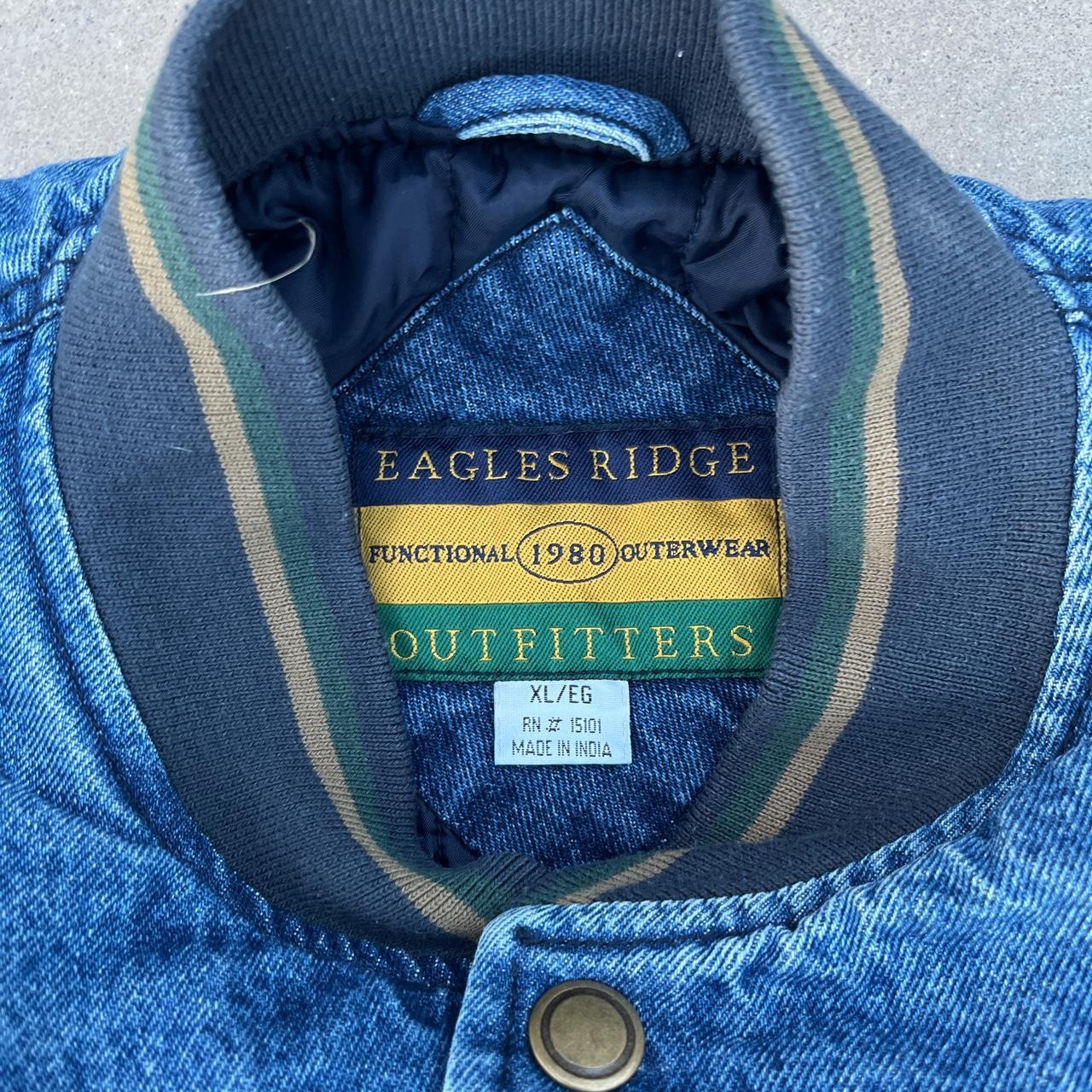 Super dope vintage Denim varsity jacket great... - Depop