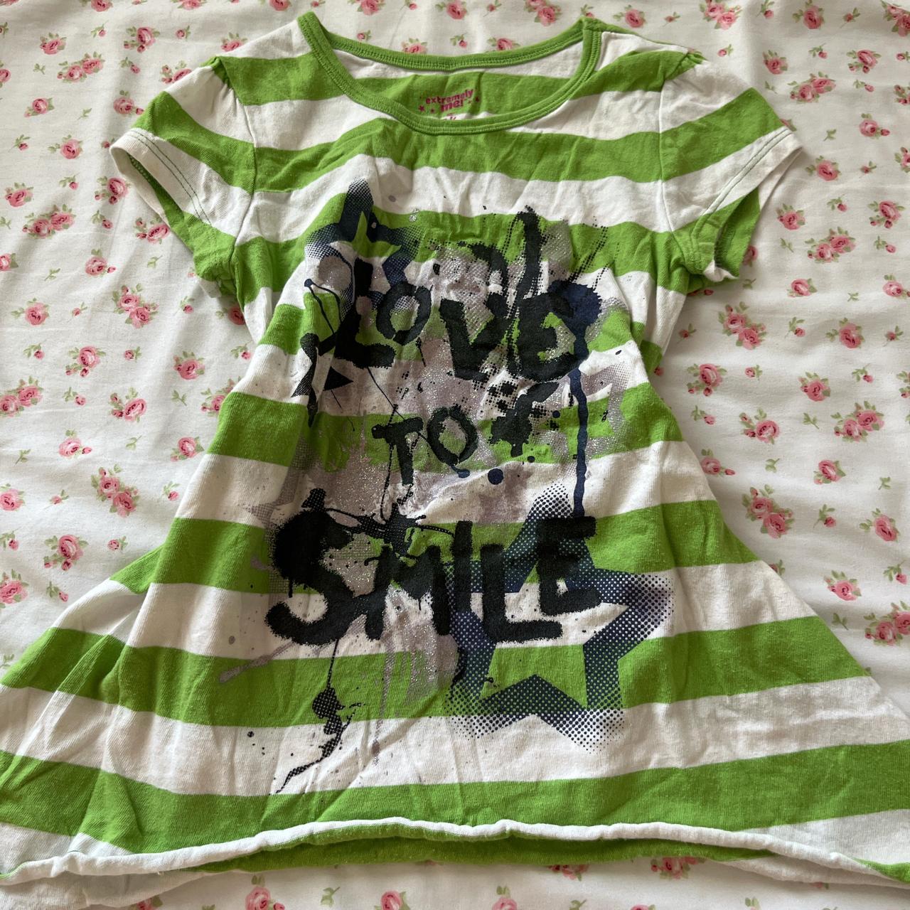 striped y2k kidcore top runs VERY small 2000s... | Depop