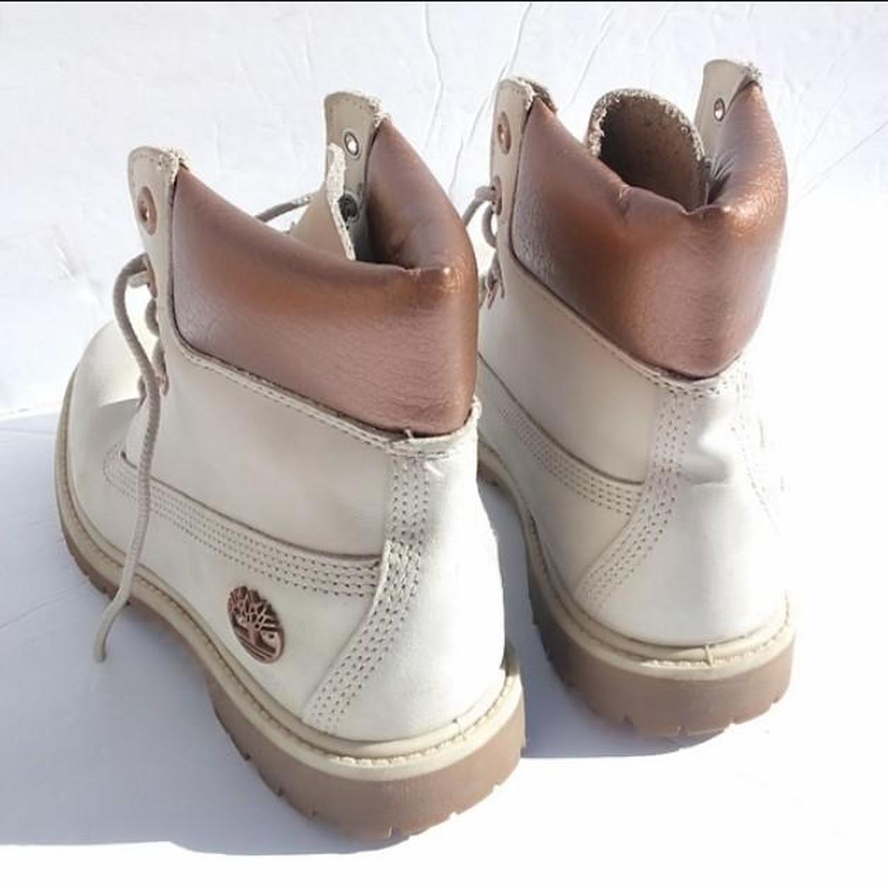 Timberland cream with gold/bronze detail, limited... - Depop
