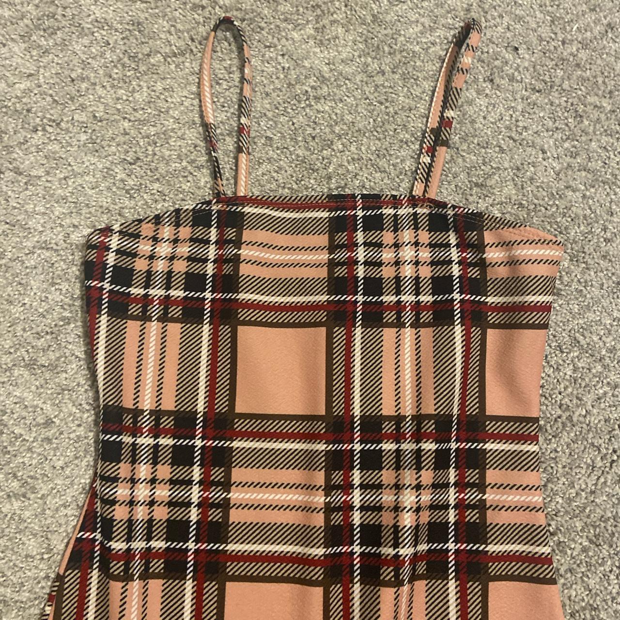 super cute body con mini dress with plaid or... - Depop