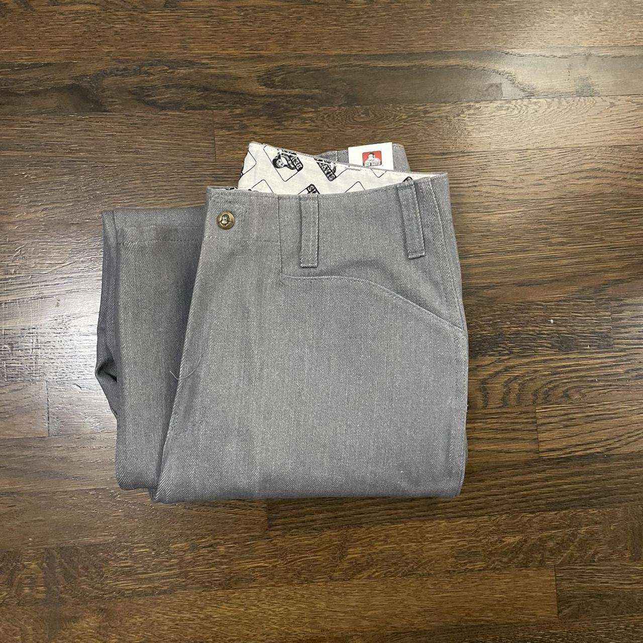 Ben Davis Men's Grey and Silver Trousers | Depop