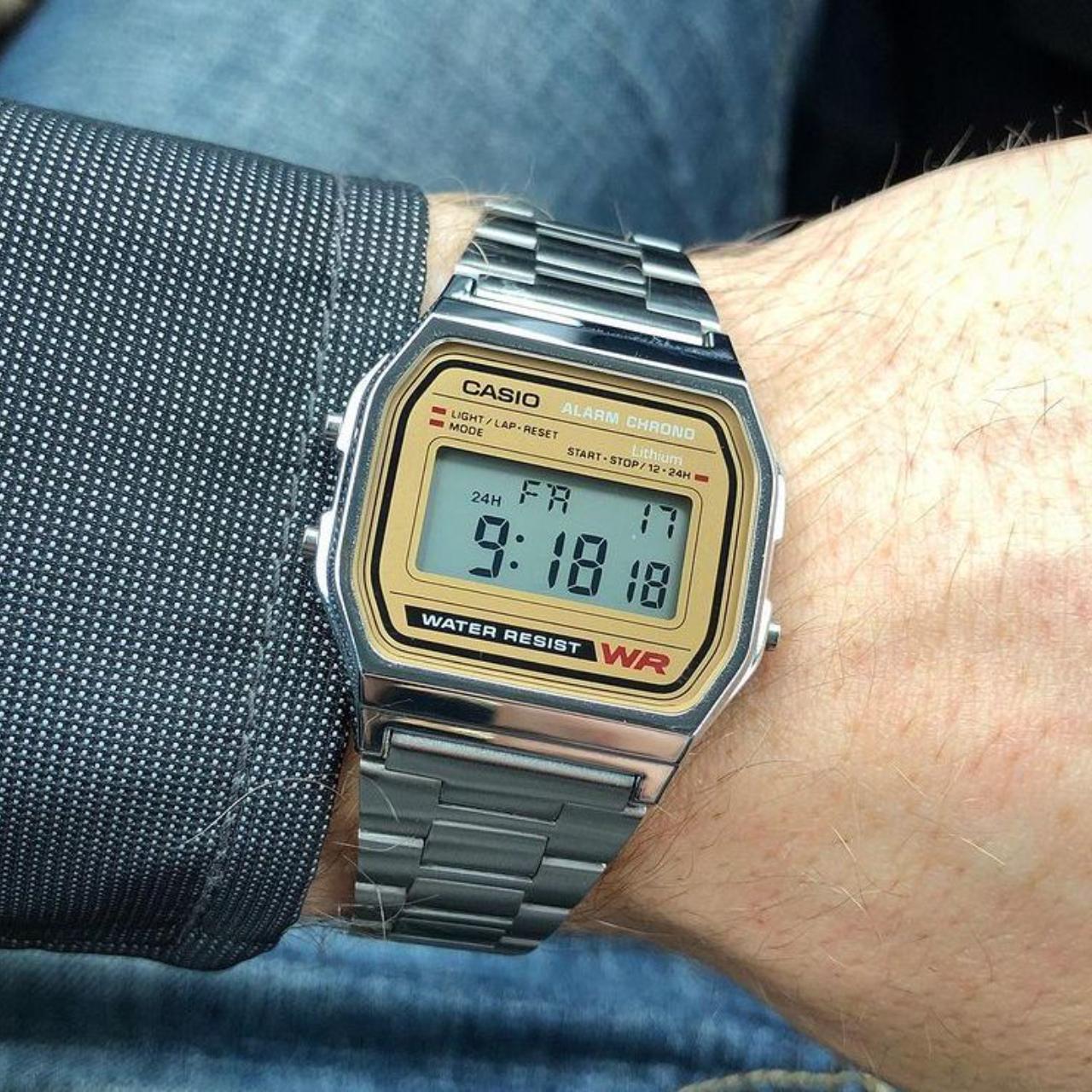 Casio Retro Vintage A158WEA-9EF Lovely Silver and... - Depop