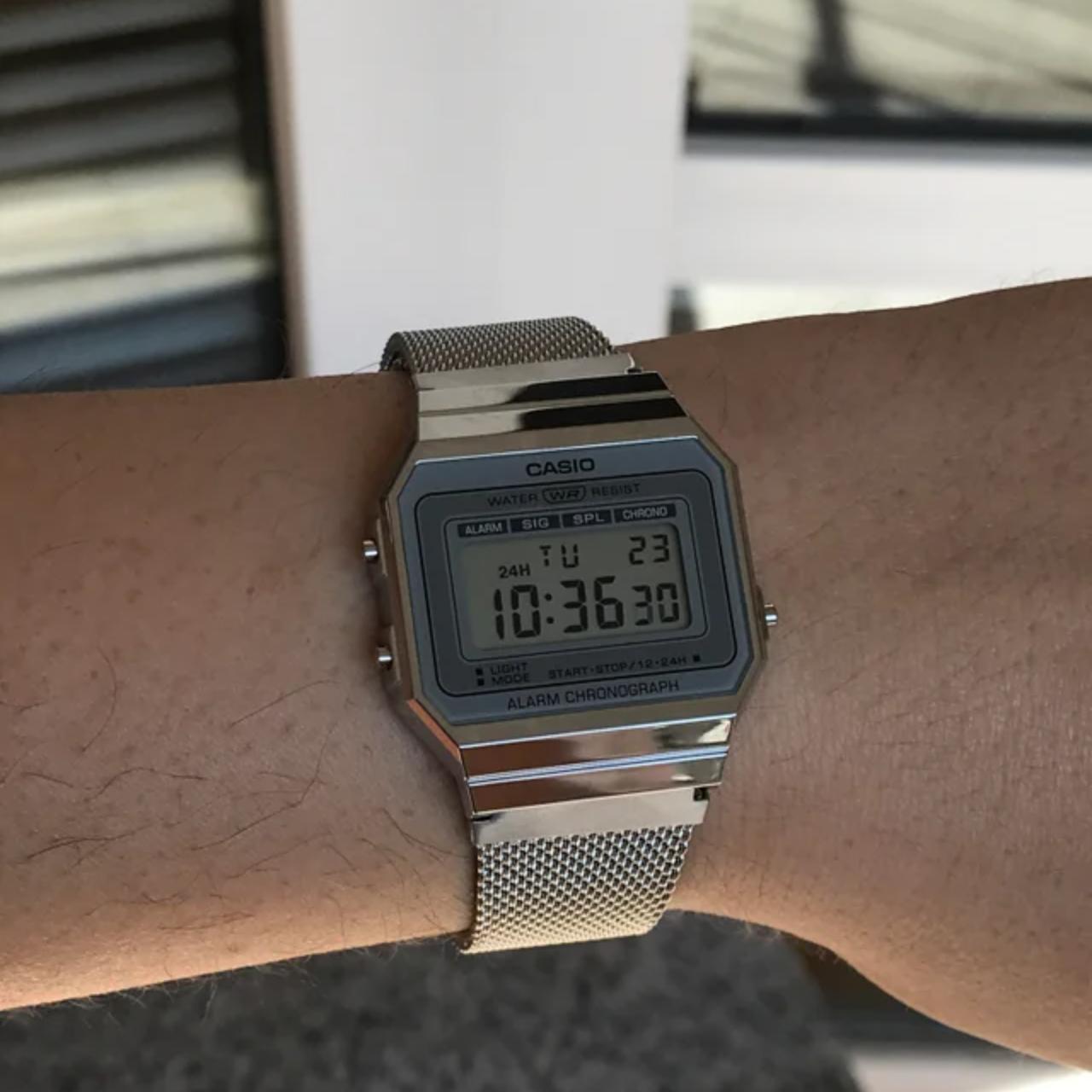 Casio Vintage Silver Watch A700WEM-7AEF Unisex,... - Depop