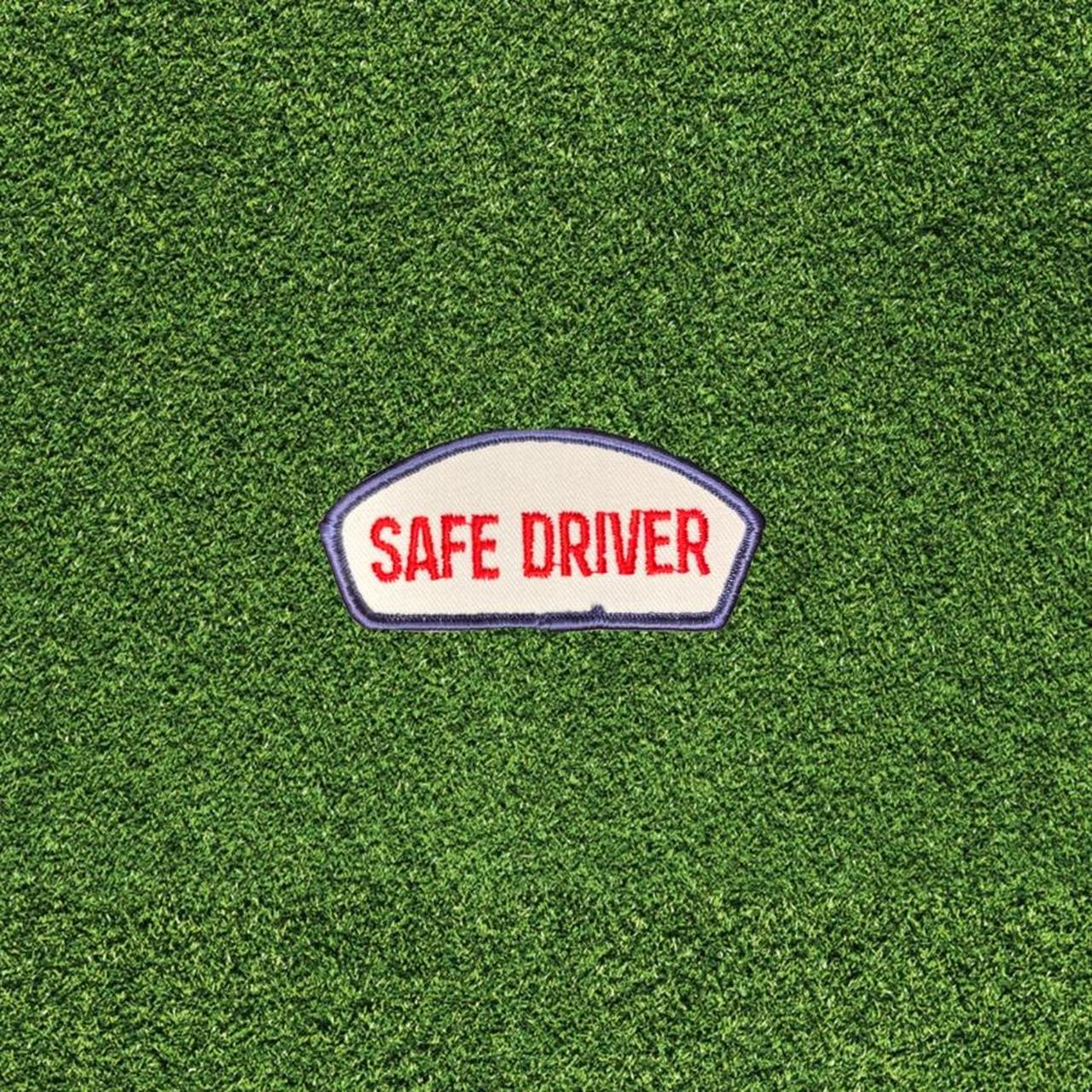 VINTAGE “Safe Driver” Iron on Patch 1.5" x 3.5" even... - Depop