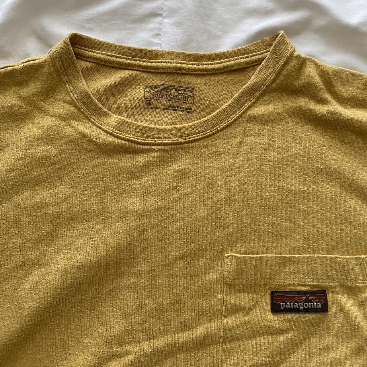Patagonia Work Pocket Tee Shirt Mustard Yellow... - Depop