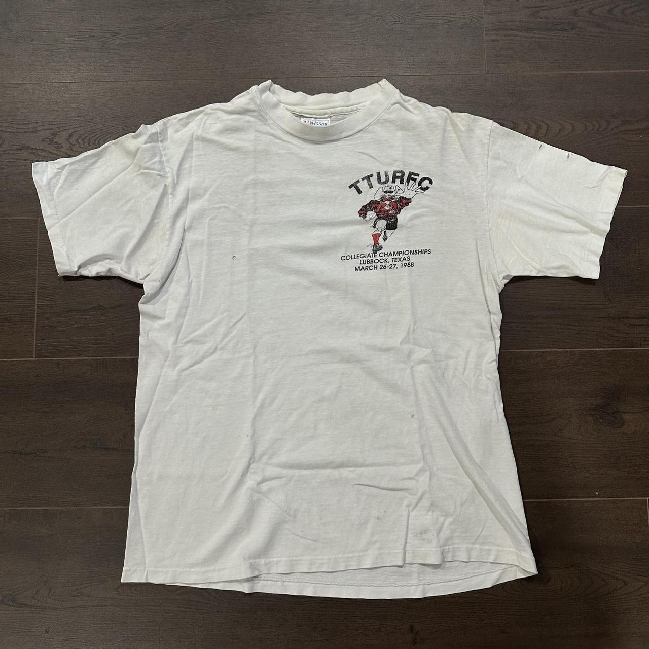 vintage 80s texas tech rugby tshirt size: large p2p... | Depop