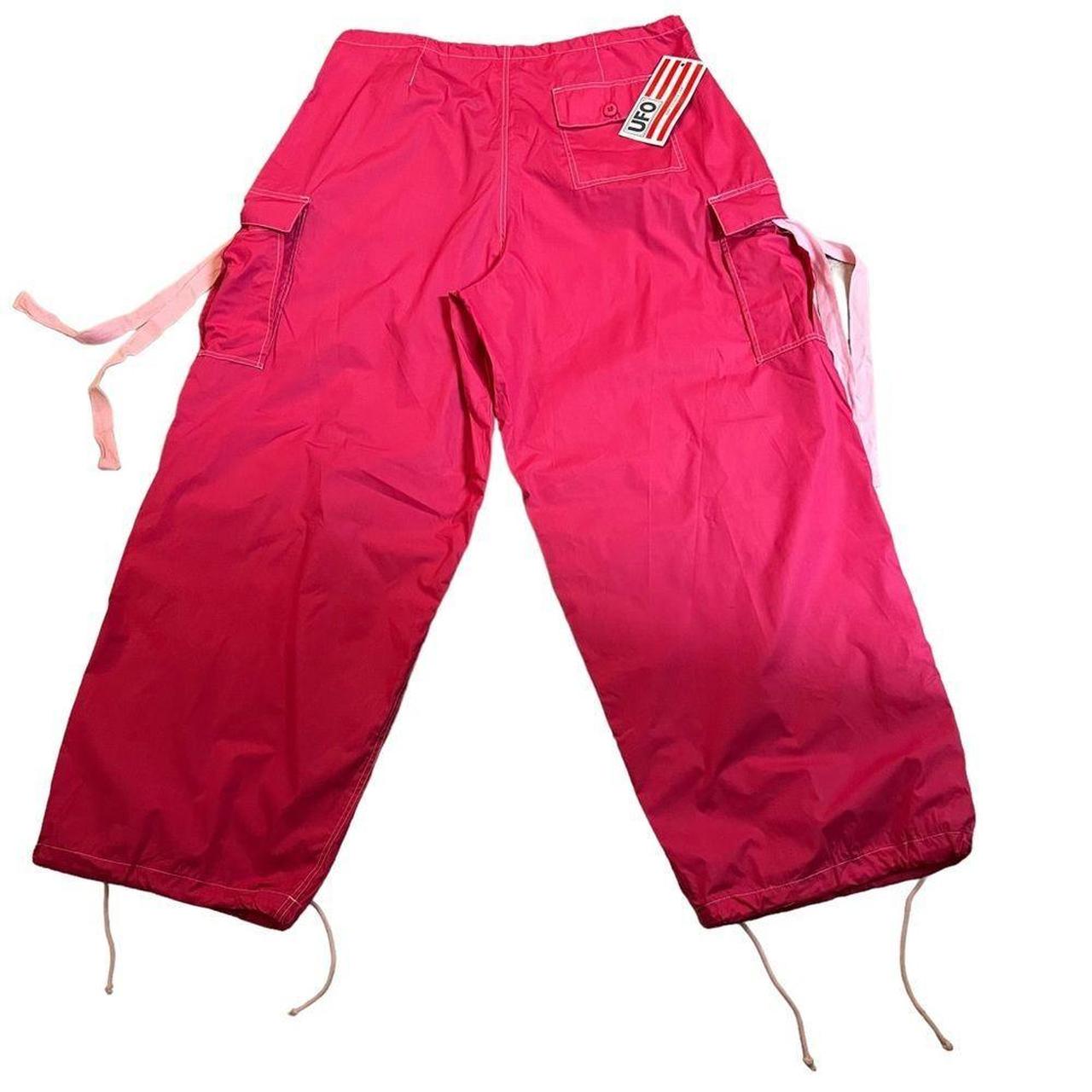 UFO parachute raver pants size Large in hot pink.... - Depop