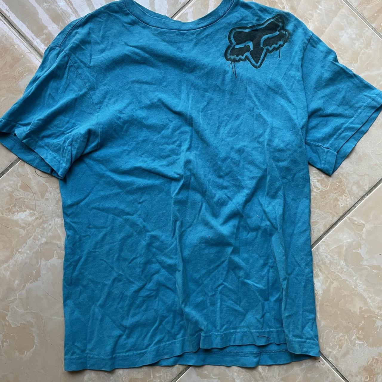 Fox racing blue shirt L in youth - Depop