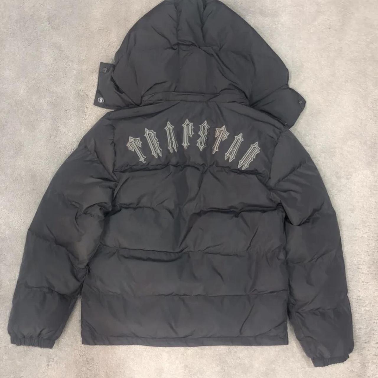 trapstar puffer jacket puffer coat stone grey... - Depop