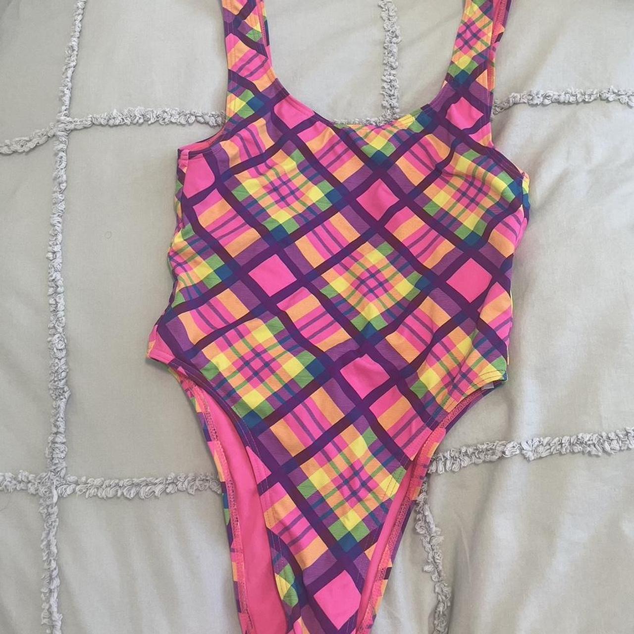 INSIGHT Swim Nixie Summer Check Scoop One Piece... - Depop