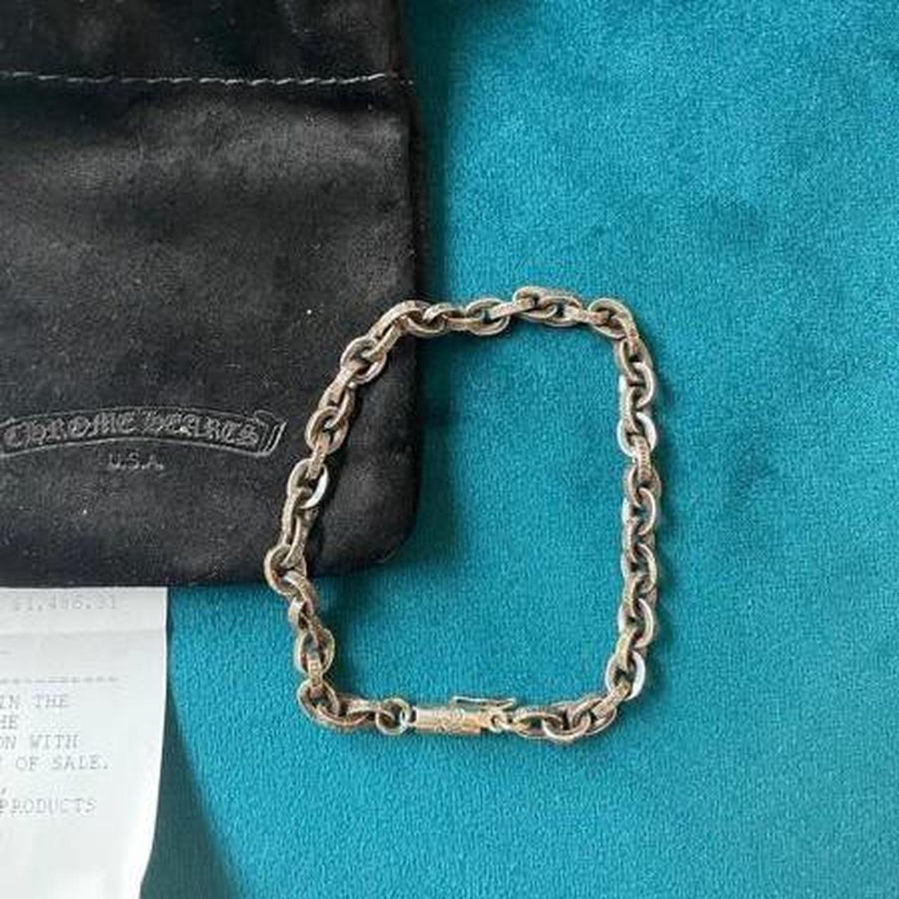 Chrome Hearts paper chain bracelet, silver with a... - Depop