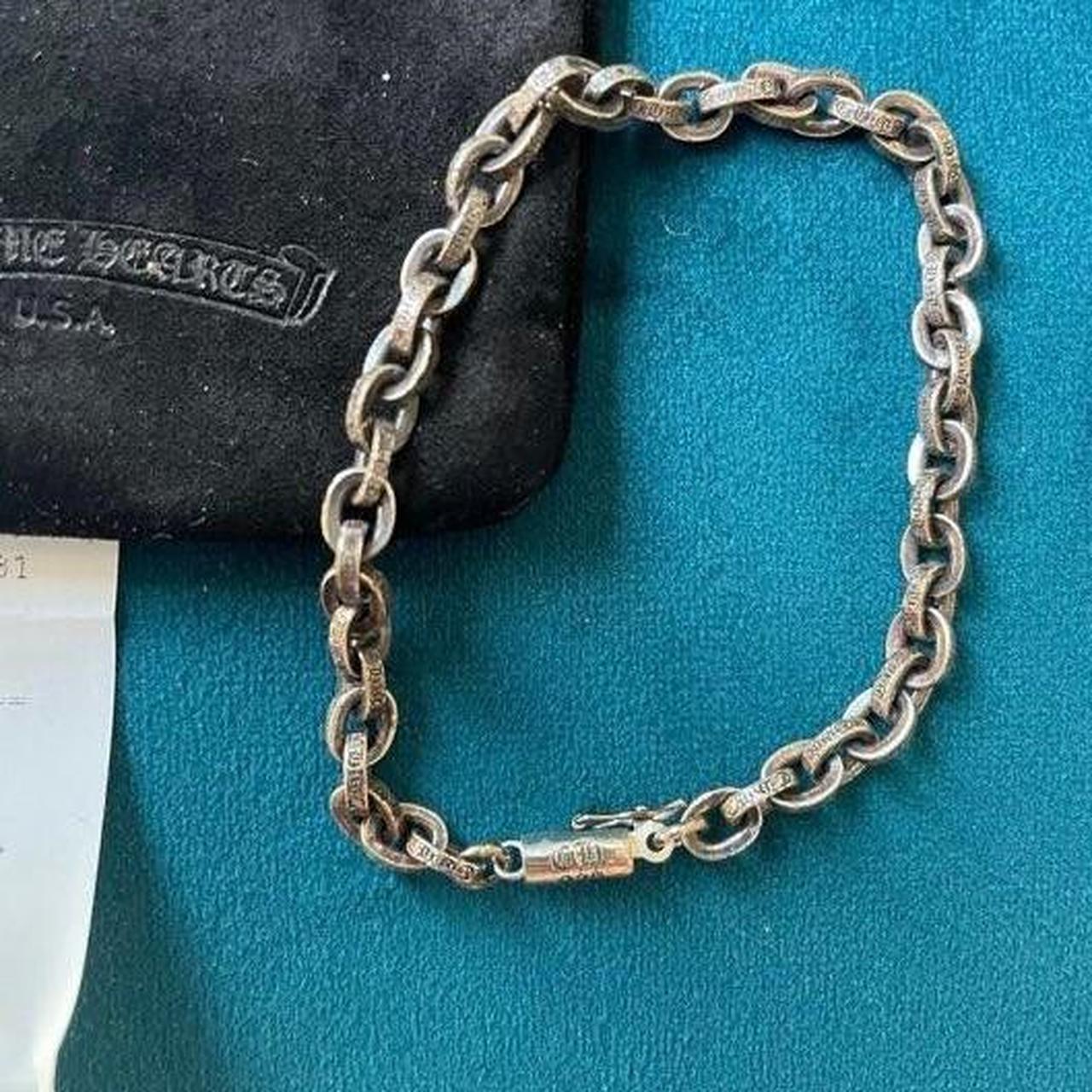 Chrome Hearts paper chain bracelet, silver with a... - Depop