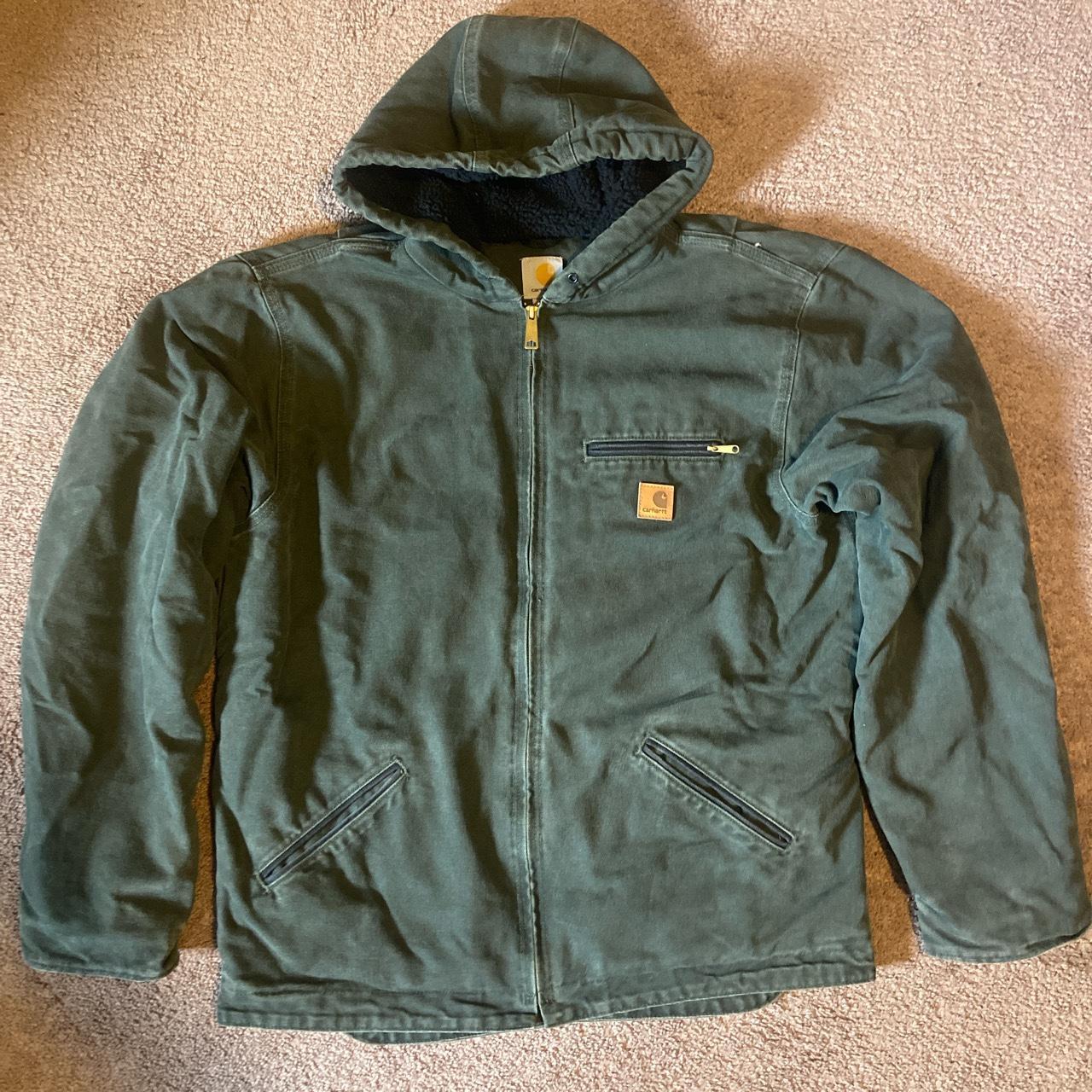 Vintage Carhartt J141 sweater Great material Fleece... - Depop