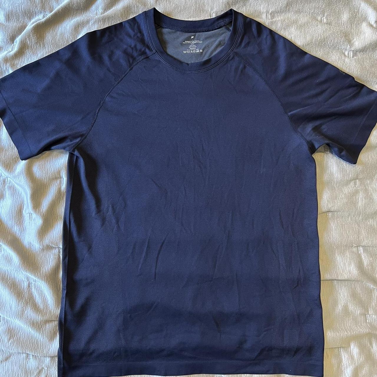 Fabletics Workout Tee, navy blue lightweight... - Depop