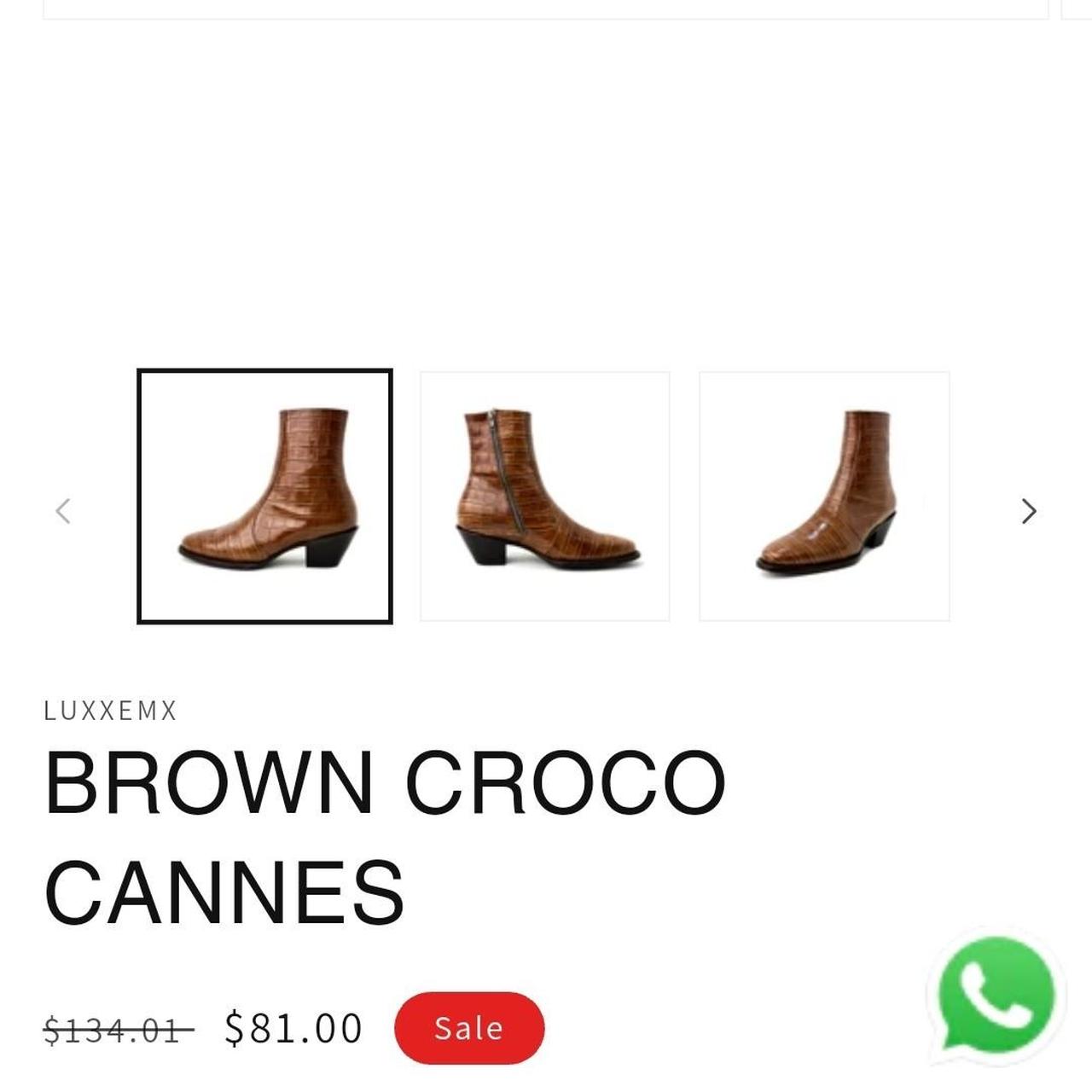 Luxxemx Brown Croco Cannes Boots. Worn Once Outside. - Depop