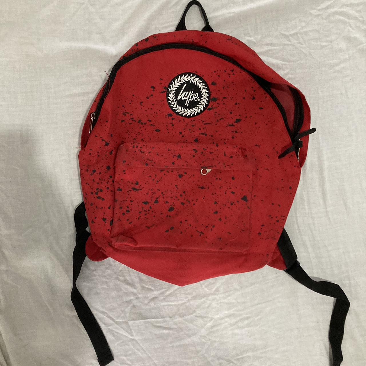 hype red with black paint bag used #school - Depop