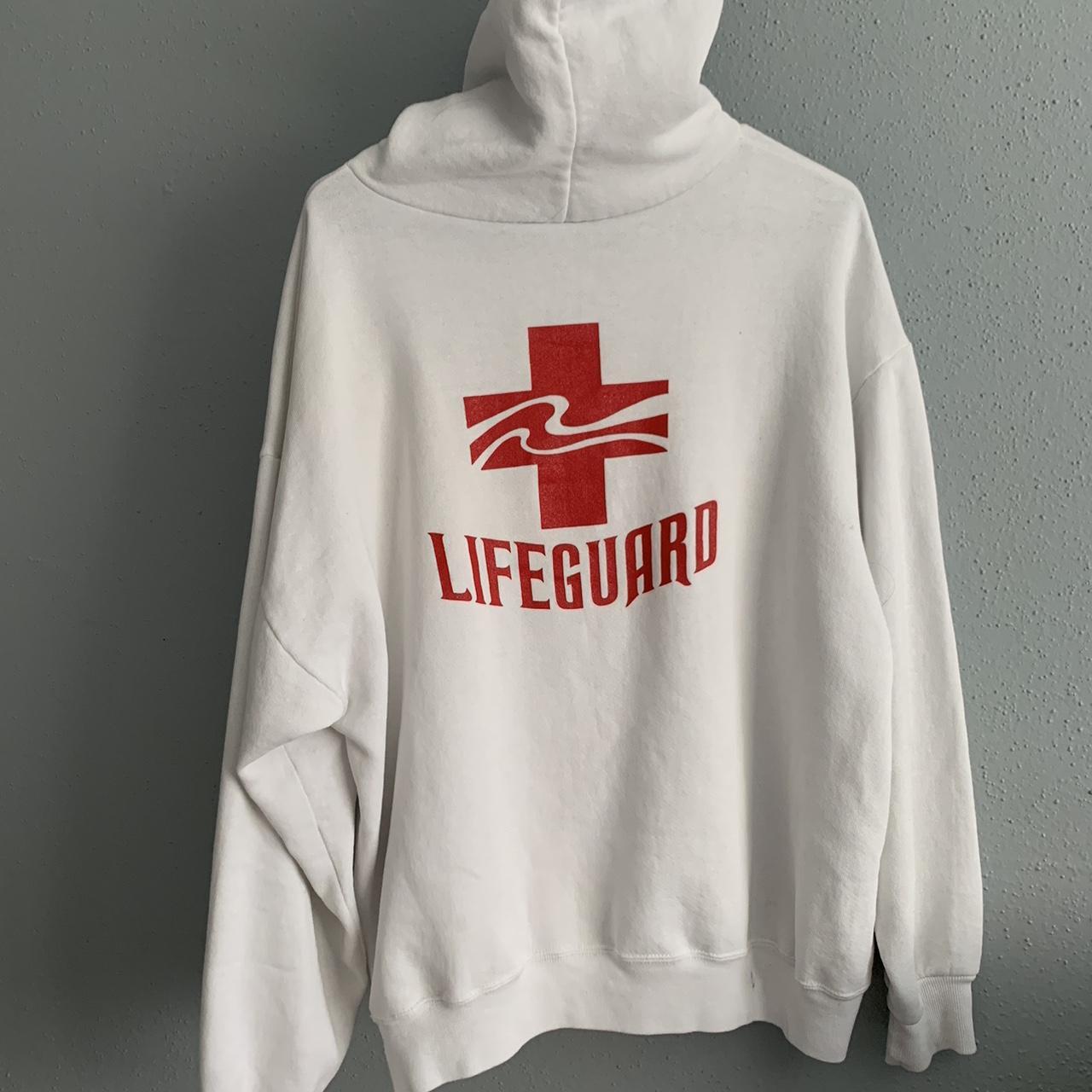 80s Lifeguard Hoodie NOTE-there are some oil stains... - Depop