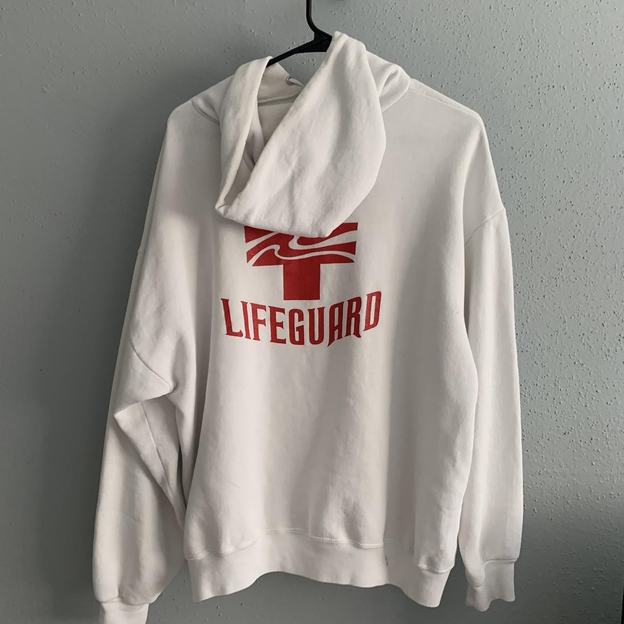 80s Lifeguard Hoodie NOTE-there are some oil stains... - Depop