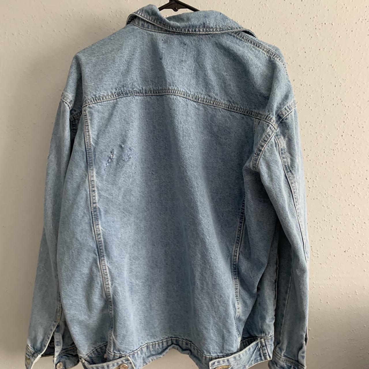 distressed blue denim jacket, Billy Hargrove vibes... - Depop