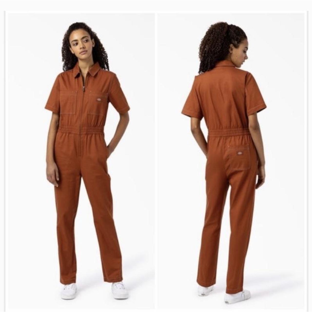 Dickies brown/rust colored coverall jumpsuit Brand... - Depop