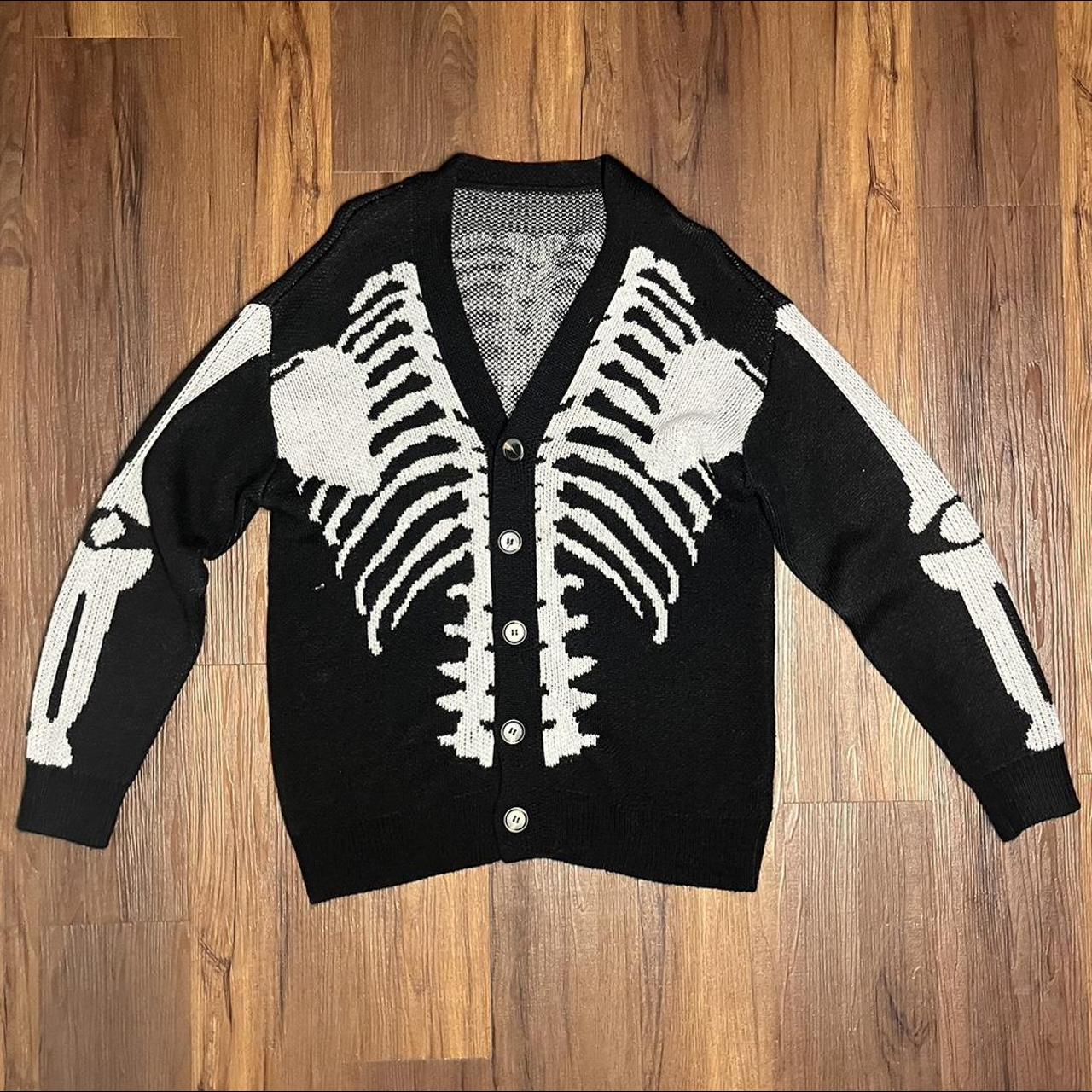 skeleton knit cardigan size L dm for any questions - Depop