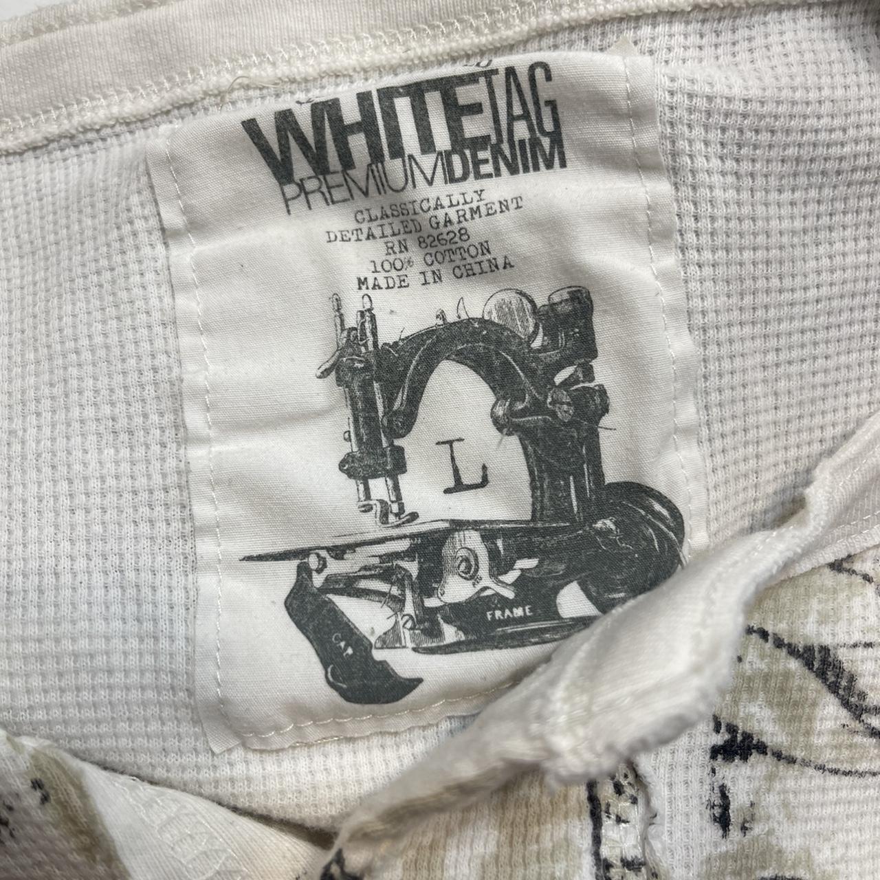 white tag y2k affliction-style long sleeve shirt... - Depop