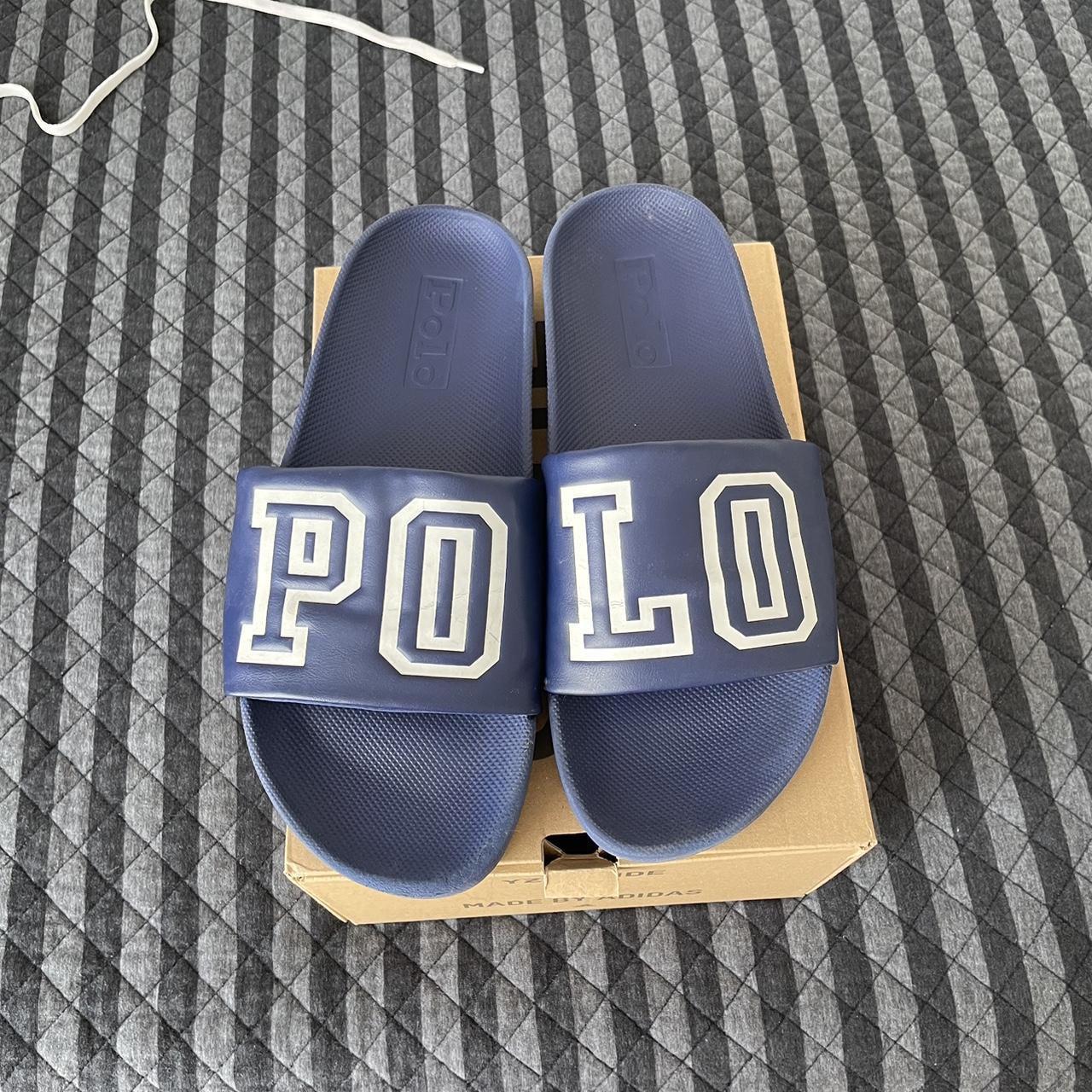 Navy Blue Polo Slides $20 OBO - Depop