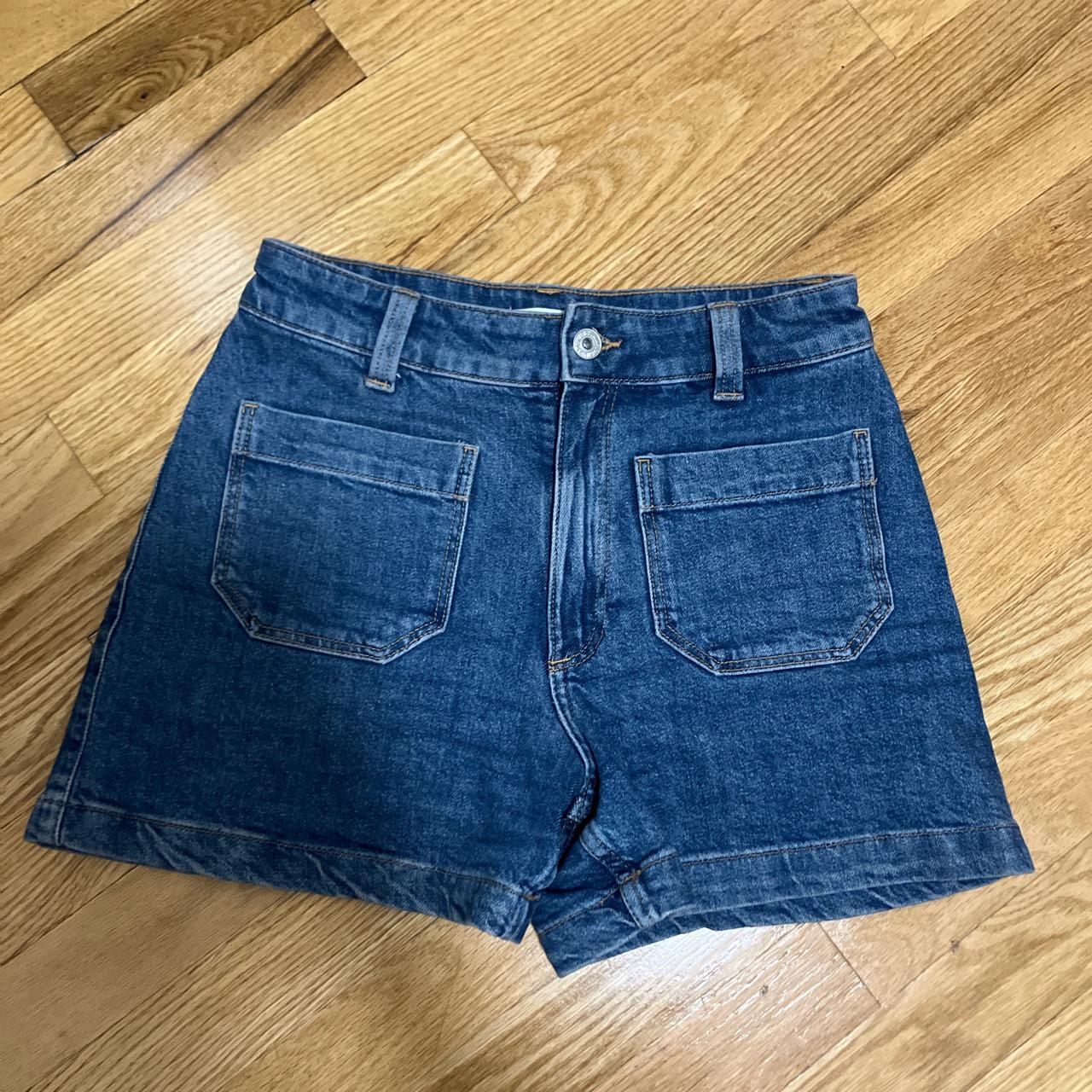 High Rise Patch Pocket Jean Shorts Almost Identical Depop