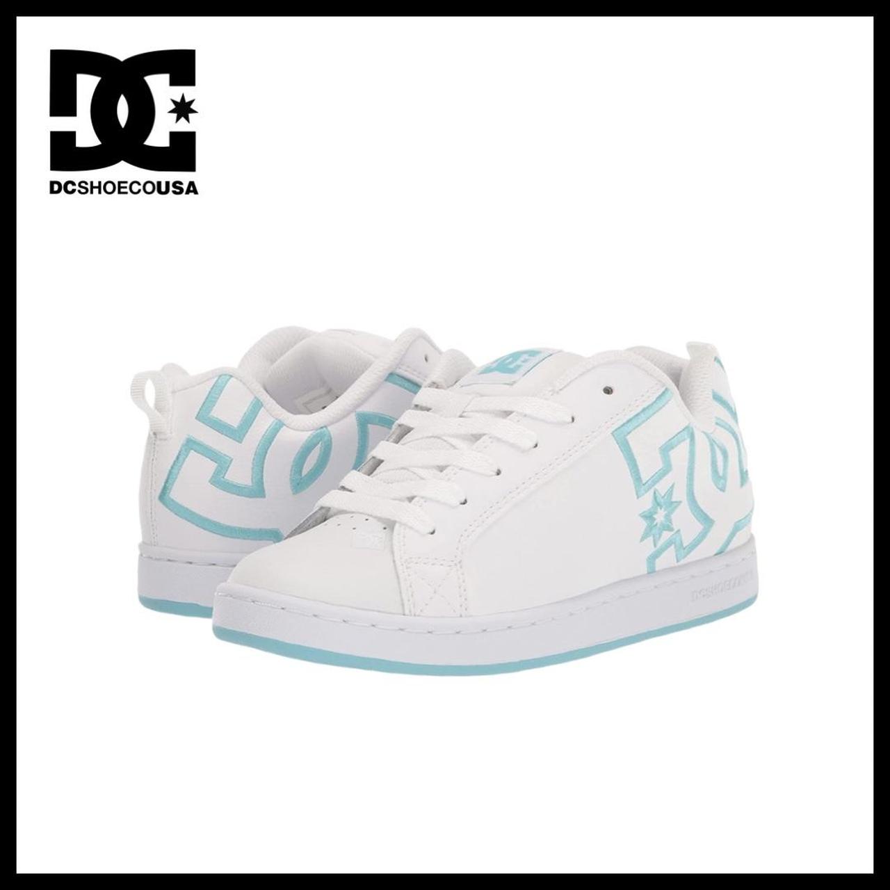 DC Shoes Women's White and Blue Trainers | Depop