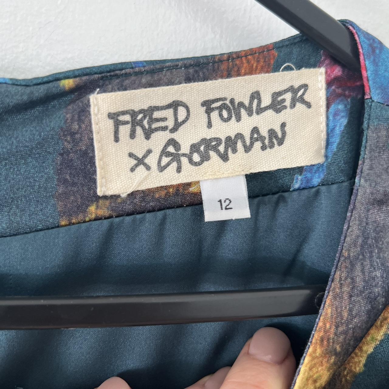 Gorman X Fred Fowler teal patterned tunic mini dress... - Depop