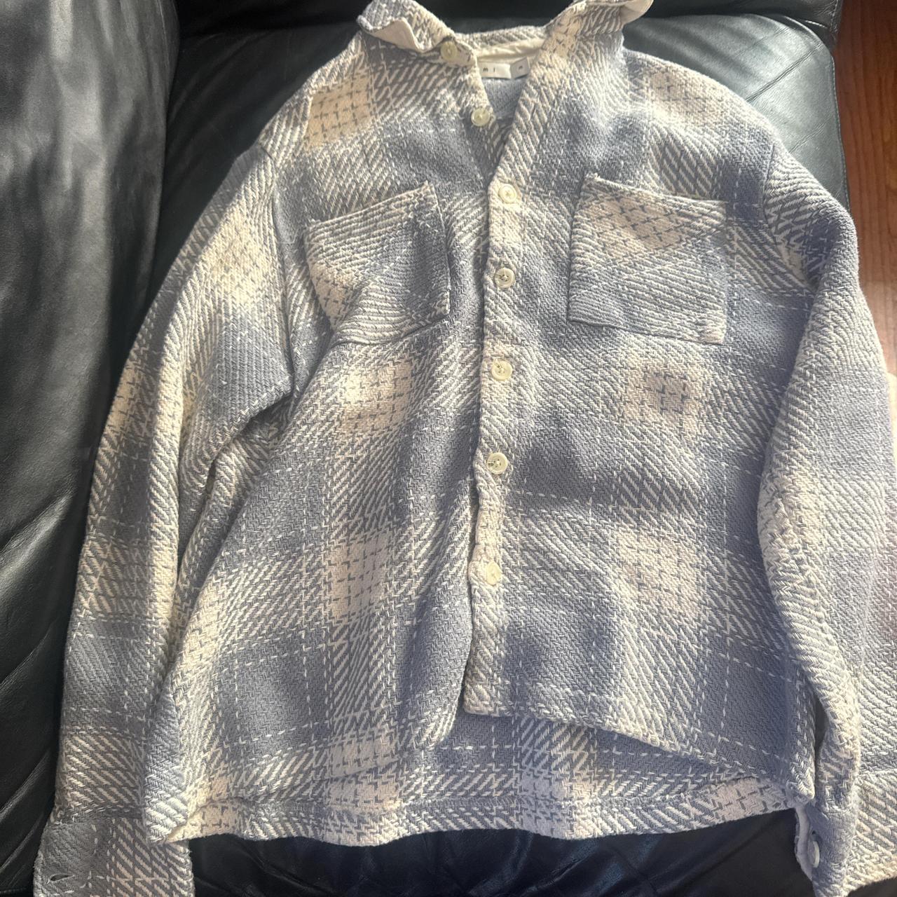 MNML Blue Flannel M (Fits kinda small) Willing to... - Depop