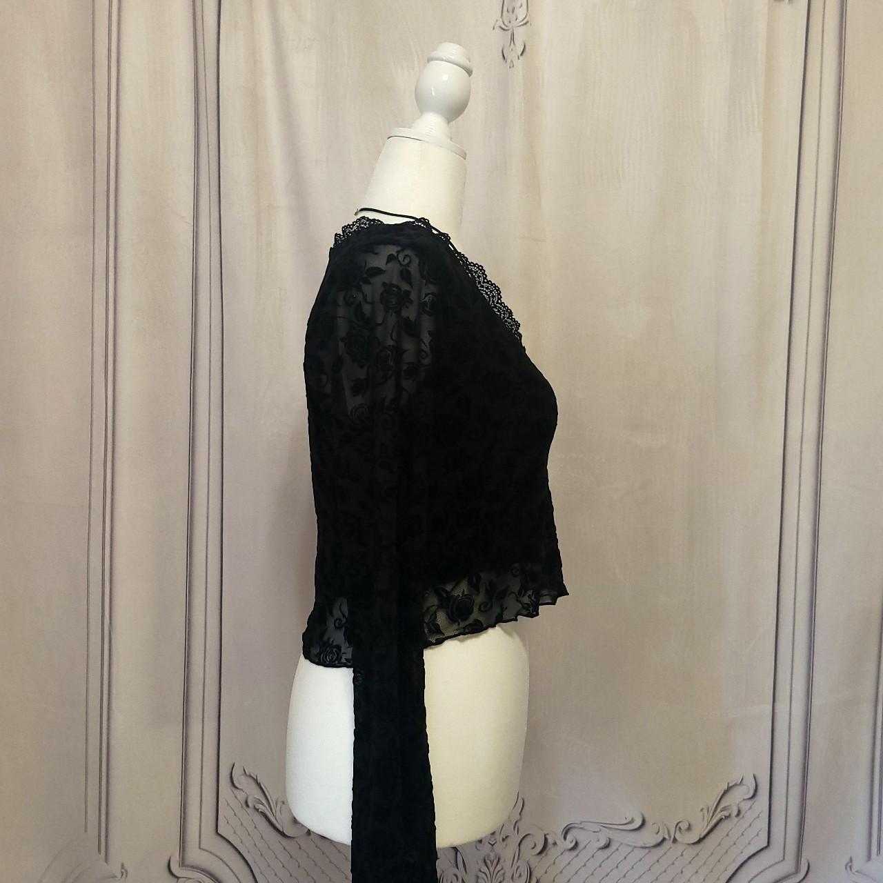 Cropped blouse from hot topic worn once bell sleeves... - Depop